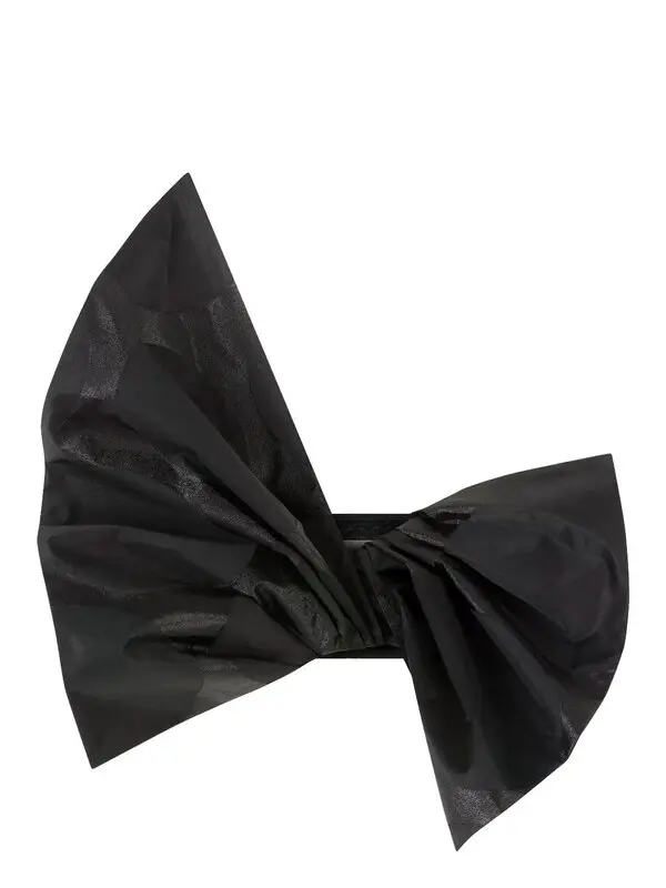 Nina Ricci Oversize Bow Detail Strapless Jacquard Top - Black
