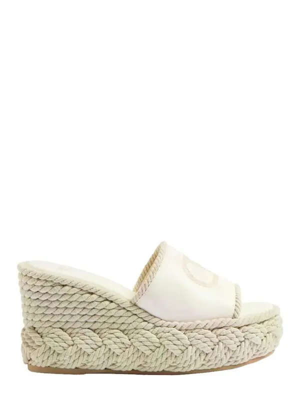 Valentino Garavani Vlogo Torchon Espadrille Wedge Sandals - Neutrals