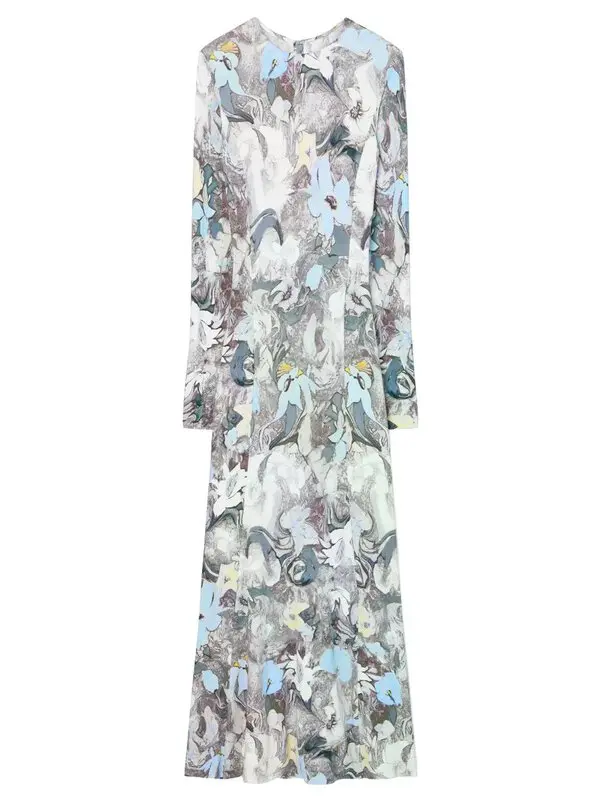 Tory Burch Printed Jersey Midi Dress - Blue