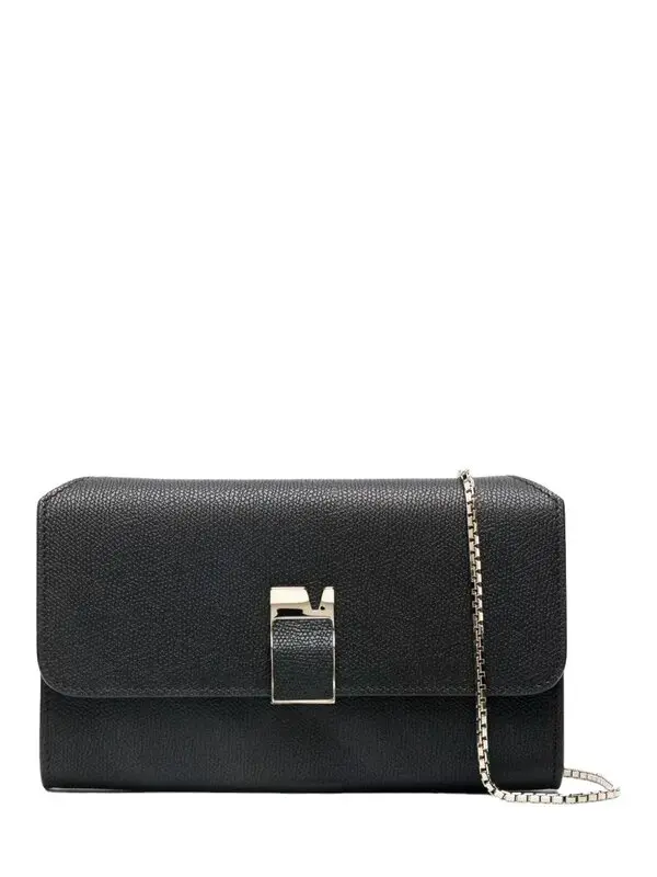 VALEXTRA Pebbled Leather Clutch - Black