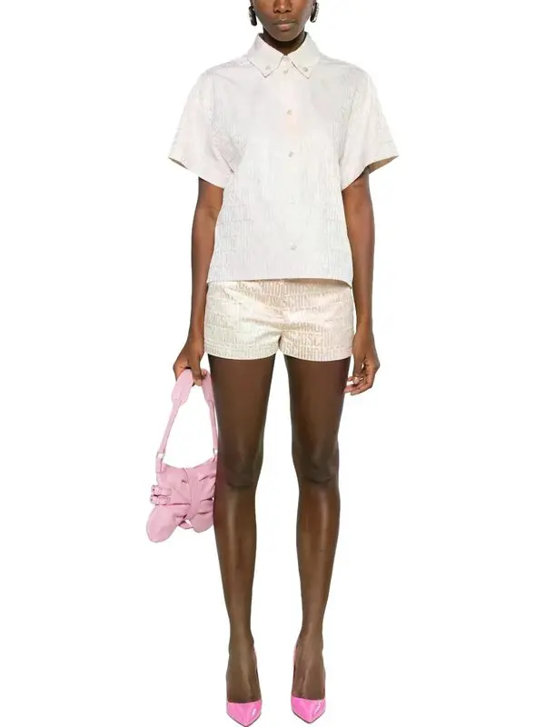 Moschino Jacquard Short Sleeve Shirt - Brown
