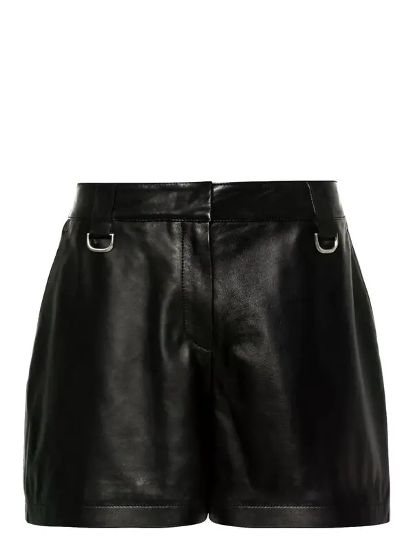 Off-White High-waisted Leather Shorts - Black