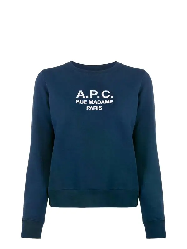 A.p.c. Tina Logo-embroidered Sweatshirt - Blue