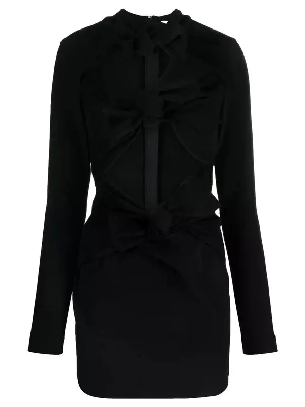 MSGM Cut-out Knot Detail Mini Dress - Black