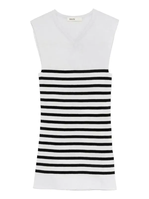 Khaite Renato Sleeveless V-neck Top - Neutrals