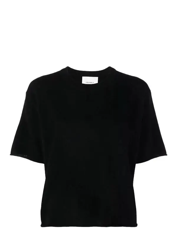 LISA YANG Cashmere Fine Knit Top - Black