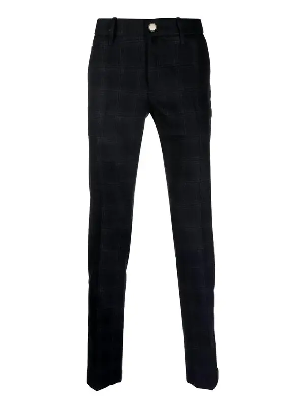 Jacob Cohen Plaid Check Wool-blend Tapered Trousers - Blue