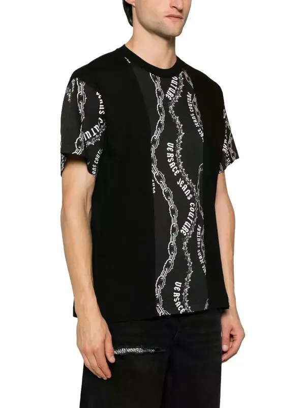 Versace Chain Couture Cotton T-shirt - Black