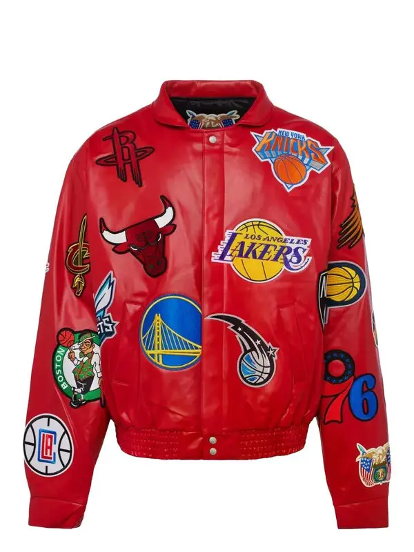 JEFF HAMILTON Nba Collage Bomber Jacket - Red