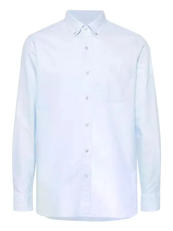 TOM FORD Button-down Collar Cotton Shirt - Blue