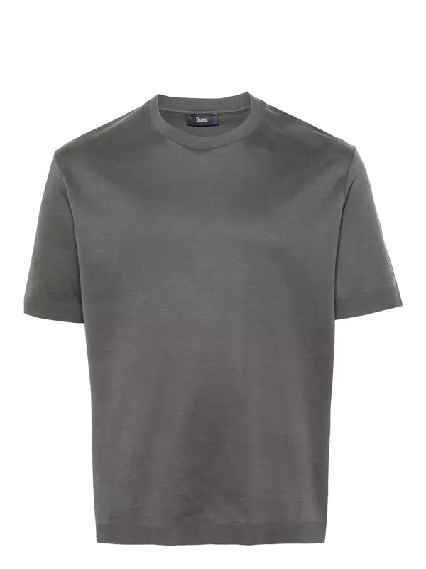 Herno Piqué-weave T-shirt - Grey