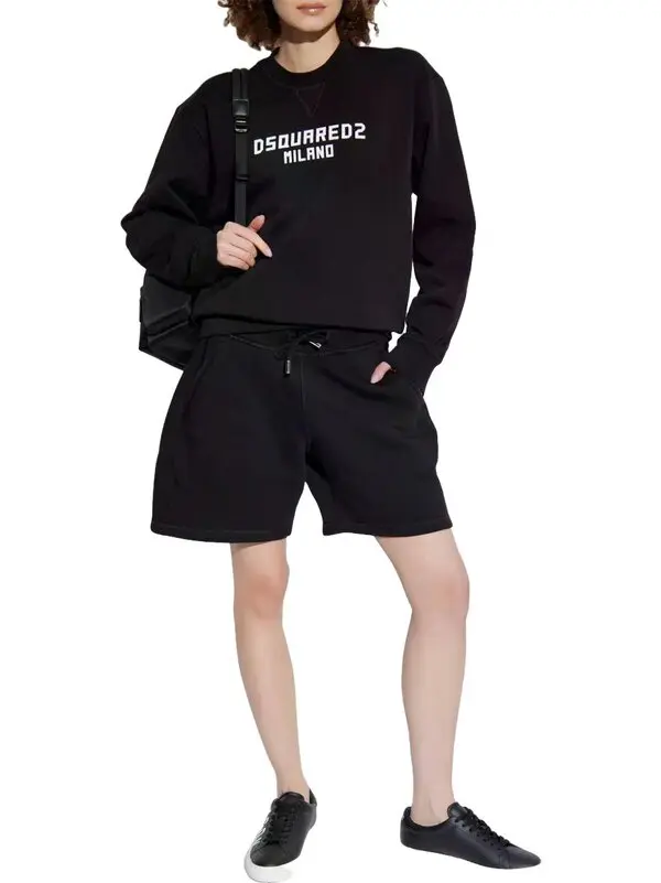 Dsquared2 Crewneck Sweatshirt With Logo Print - Black