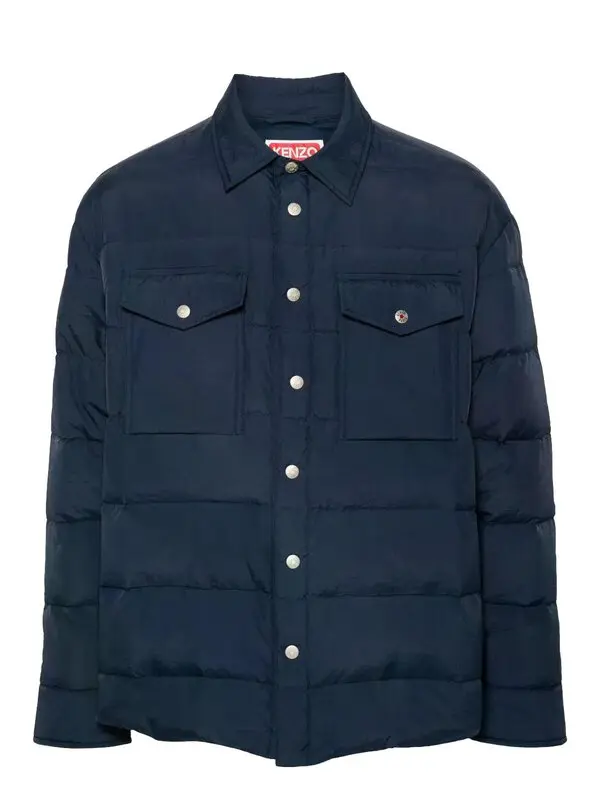 Kenzo Classic-collar Quilted Shirt Jacket - Blue