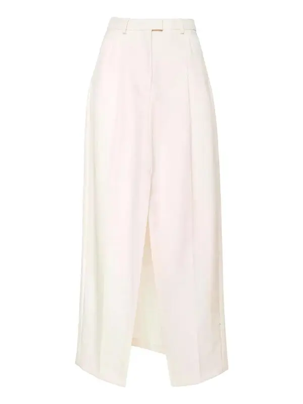 Viktor & Rolf High-waist Gabardine Long Skirt - Neutrals