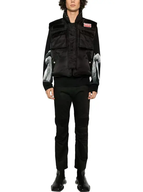 Junya Watanabe Cotton Cropped Trousers With Panel Detailing - Black