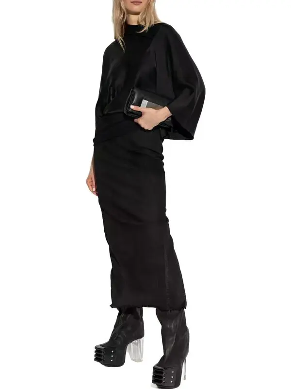 Rick Owens Cylinder Draped Sleeve Top - Black