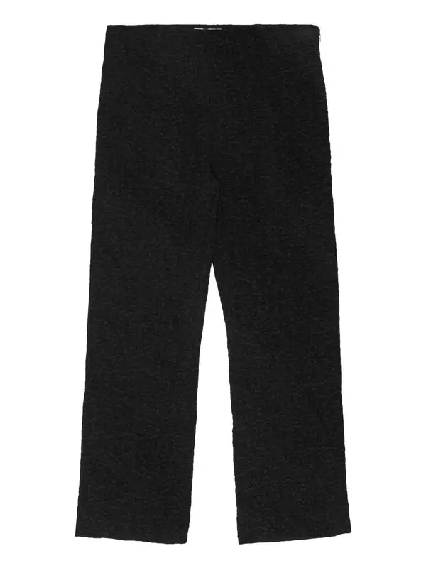 GANNI Textured Cropped Trousers - Black