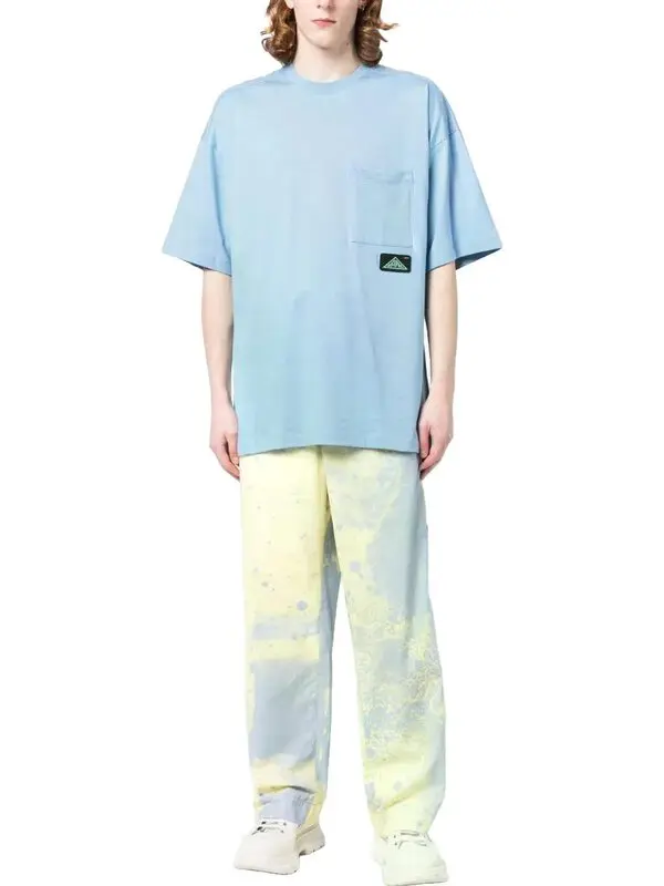 OAMC Logo-patch Organic-cotton T-shirt - Blue