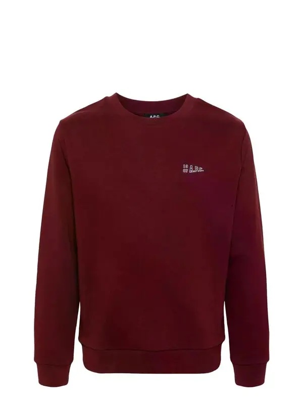 A.p.c. Embroidered Logo Crewneck Sweatshirt - Red