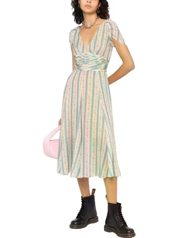 Dsquared2 Floral Print Flared Tea Dress - Neutrals