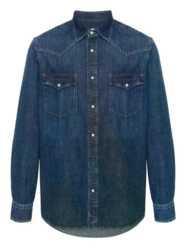 Jacob Cohen Logo-embroidered Denim Shirt - Blue
