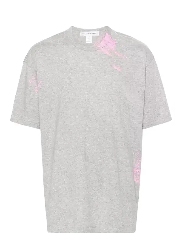 Comme Des Garçons Paint Splatter-detail T-shirt - Grey