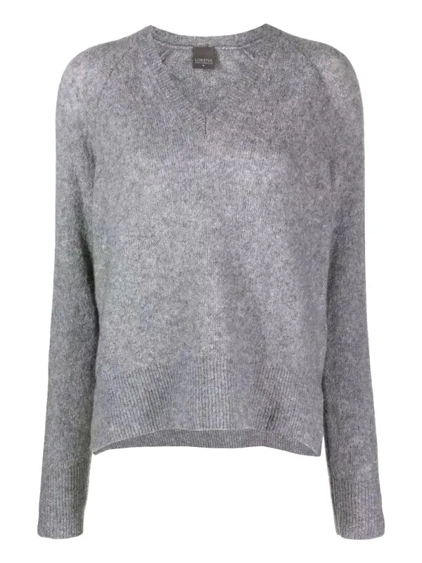 Lorena Antoniazzi Cashmere-silk Blend V-neck Jumper - Grey