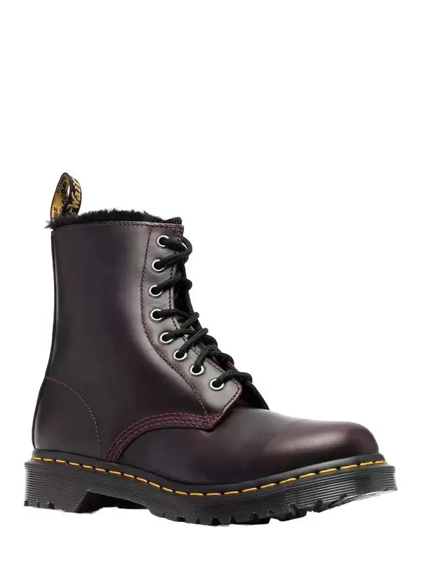 Dr. Martens Serena Leather Boots - Red