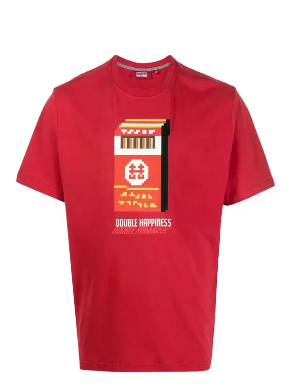 MOSTLY HEARD RARELY SEEN 8-BIT Pixelated-print Cotton T-shirt - Red