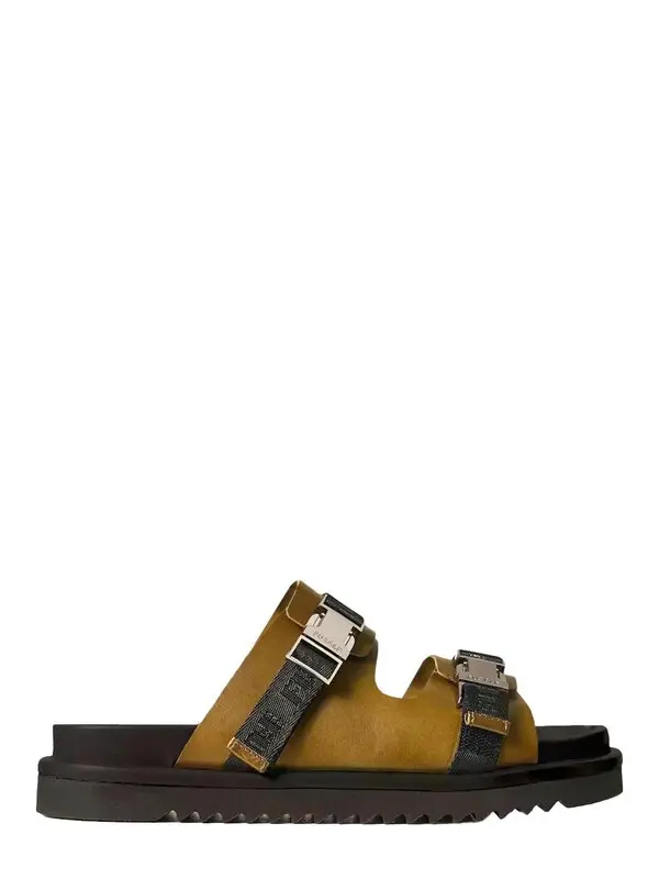 Fusalp Double Buckle Jacquard Logo Motif Sandals - Brown