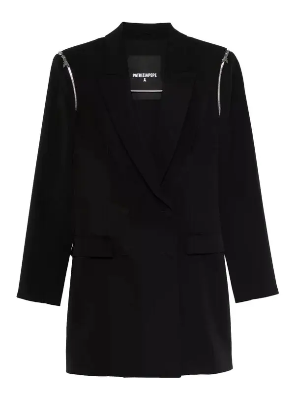 Patrizia Pepe Detachable-sleeve Mini Dress - Black