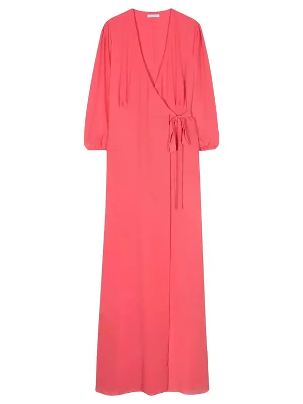 Patrizia Pepe Georgette Wrap Dress With Pleat Detailing - Pink