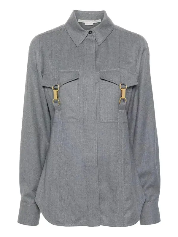 Stella McCartney Clasp-embellished Wool Shirt - Grey