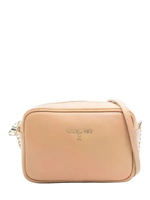 Patrizia Pepe Logo-lettering Leather Crossbody Bag - Neutrals