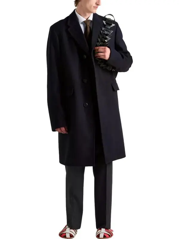 Prada Single-breasted Wool Coat - Blue