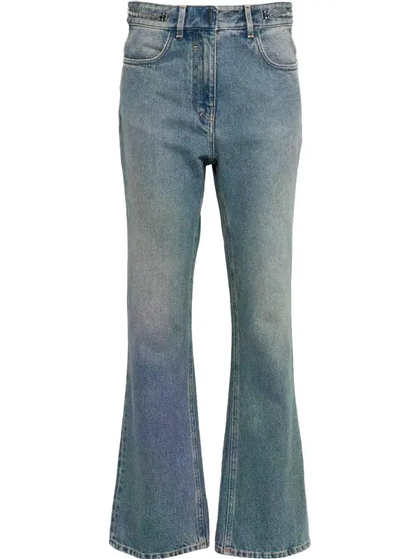 Givenchy 4g-motif Straight-leg Jeans - Blue