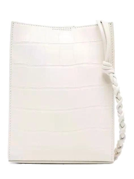 JIL SANDER Crocodile-effect Leather Satchel Bag - Neutrals