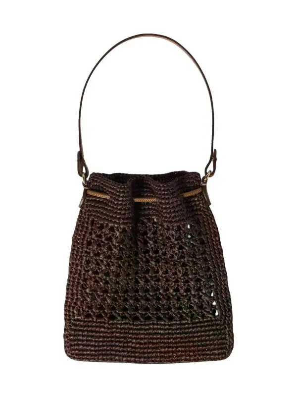 Miu Miu Mini Crochet Bucket Bag - Brown
