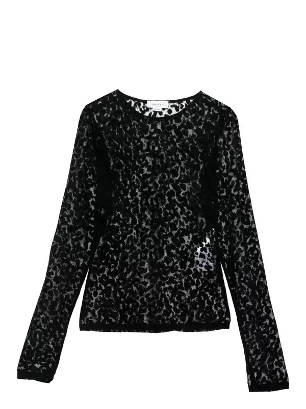 Alexander McQueen Leopard-pattern Crewneck Long-sleeve Top - Black