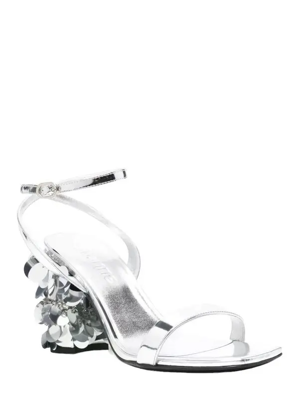 Rabanne Embellished Block Heel Sandals - Silver