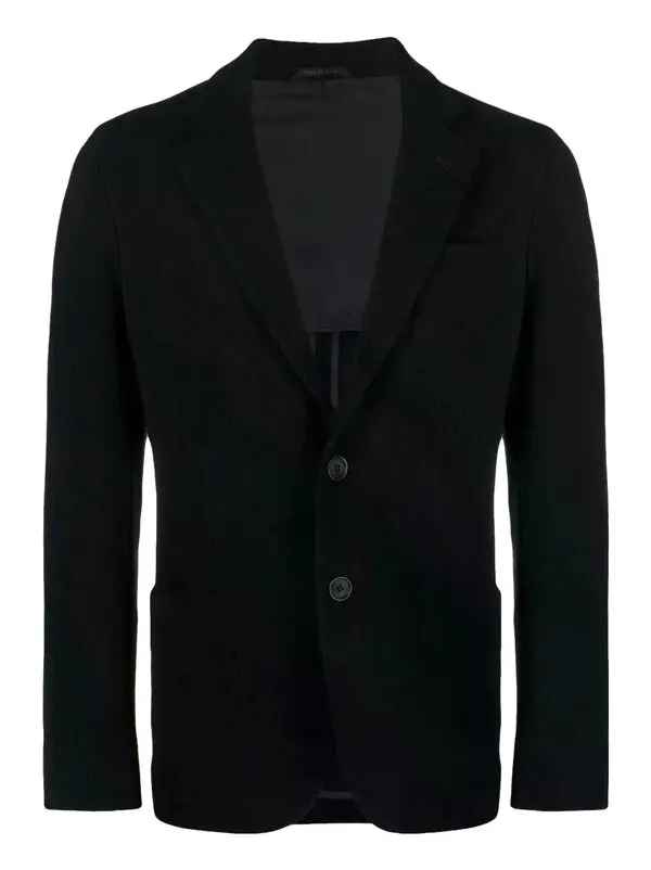 Giorgio Armani Single-breasted Herringbone Blazer - Blue