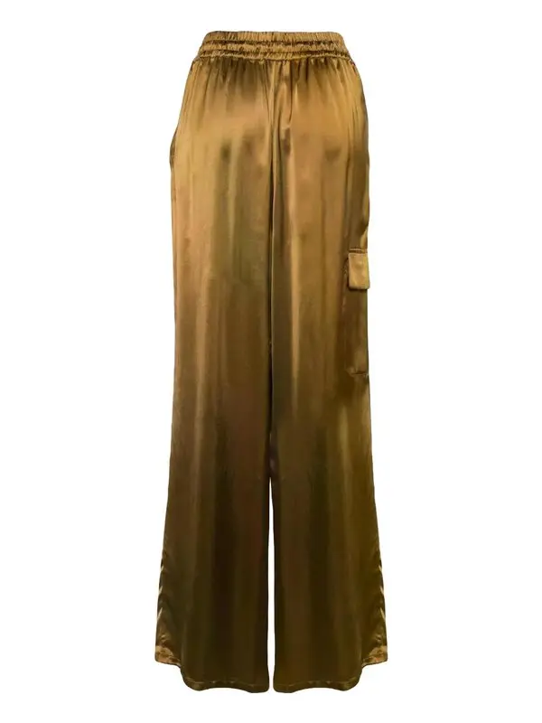 YVES SALOMON Satin Cargo Pants - Brown