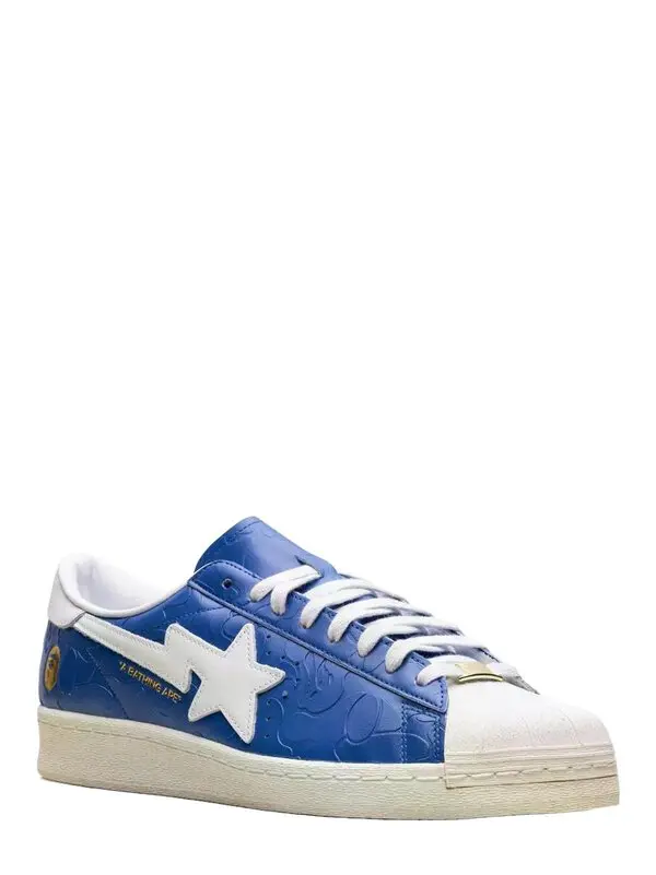 Adidas X A Bathing Ape Superstar Vintage White Sneakers - Blue
