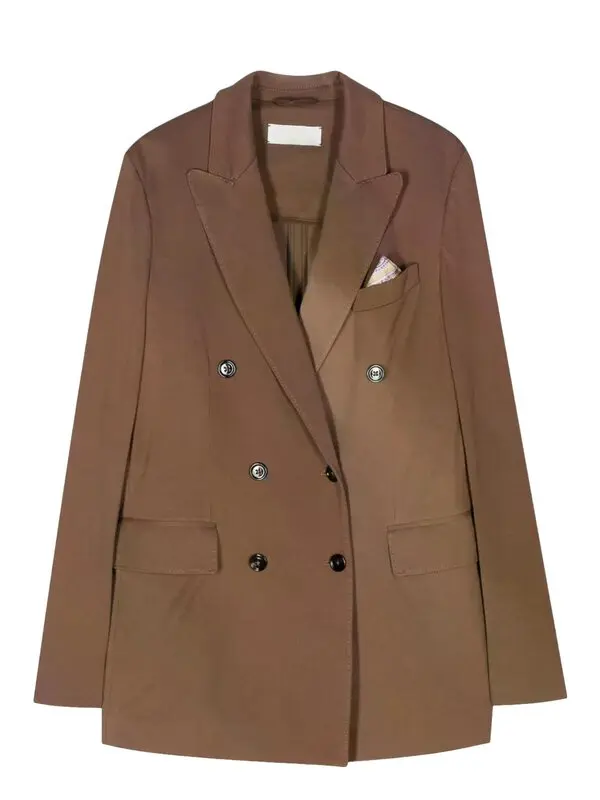 CIRCOLO 1901 Pocket-square Double-breasted Blazer - Brown