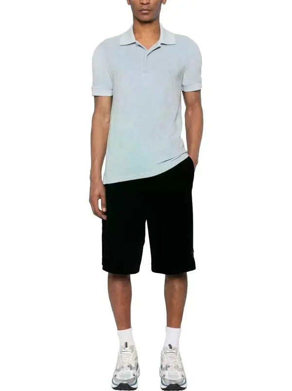 Versace Velvet Logo Patch Shorts - Black