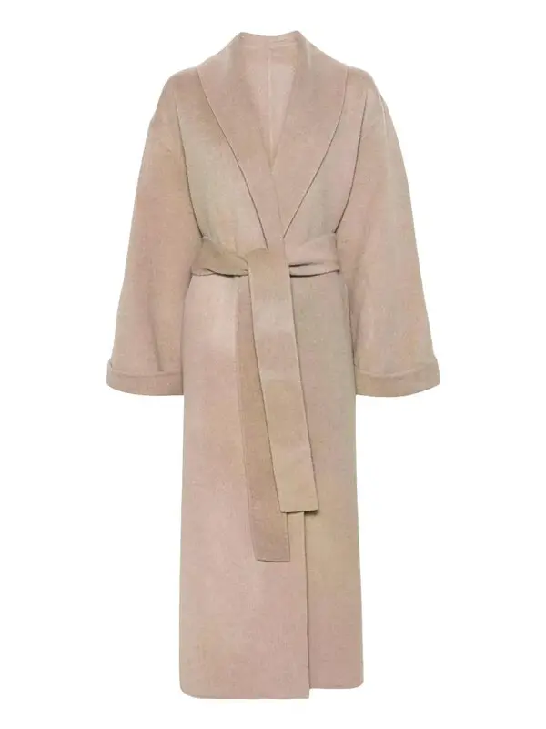 BY MALENE BIRGER Trullem Belted Wool Coat - Neutrals