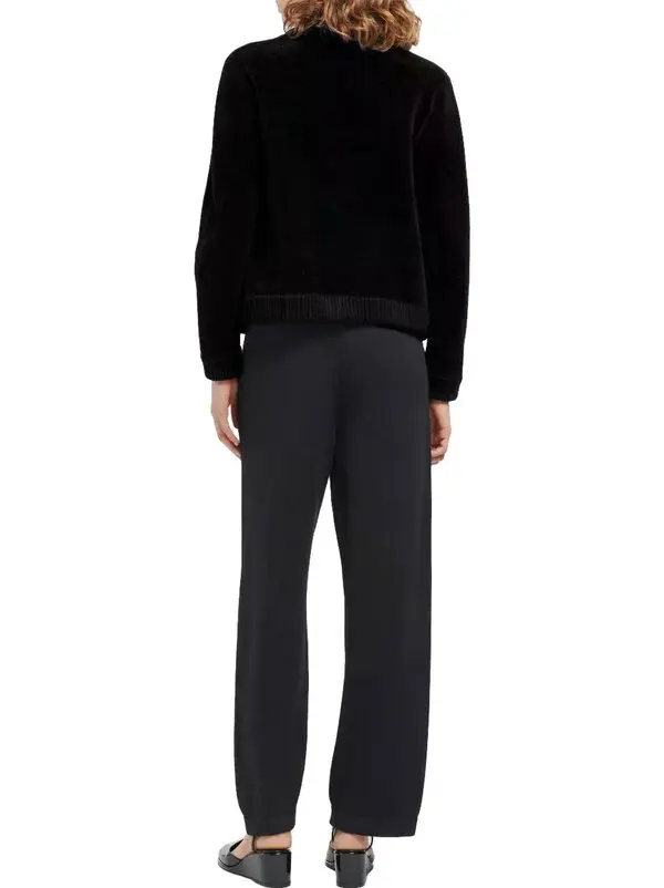 BARRIE Velvet-effect Fine-knit Cardigan - Black