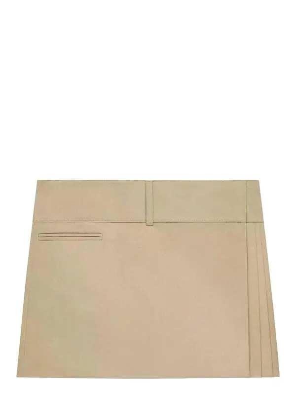 COURREGES Belted Pleated Mini Skirt - Neutrals