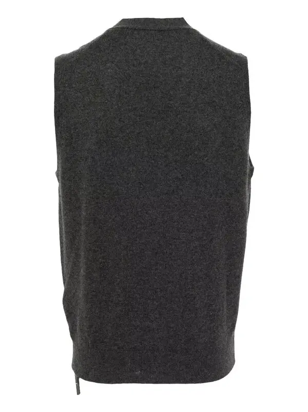 DELL'OGLIO V-neck Cashmere Vest - Grey