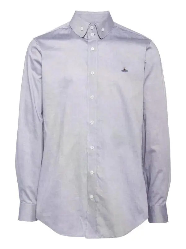 VIVIENNE WESTWOOD Embroidered-orb Cotton Shirt - Grey